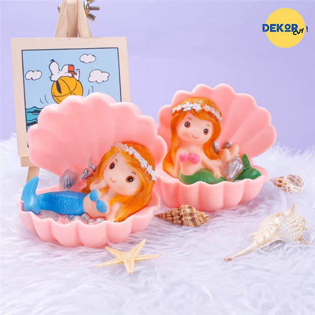 TOPPER KUE FIGURE MERMAID DALAM KERANG CAKE TOPPER MERMAID KEK TOPPER ...