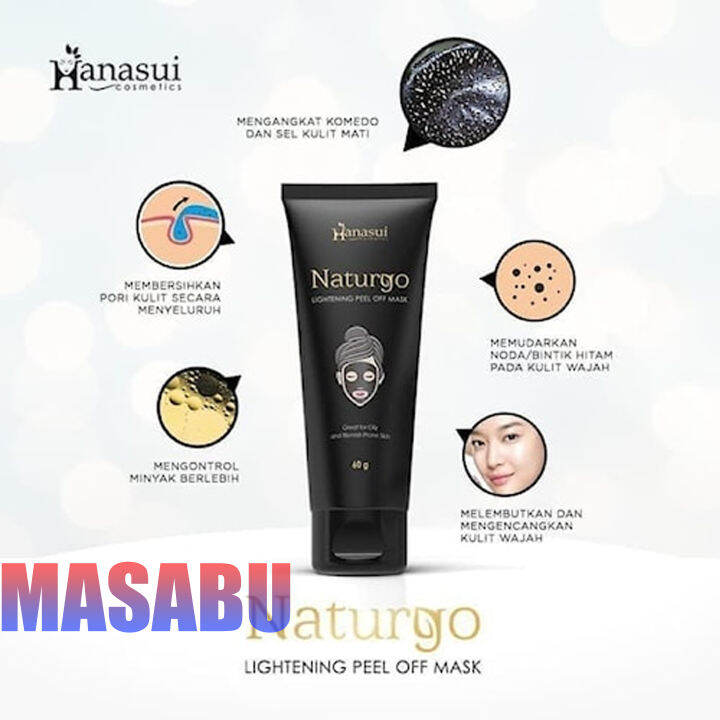 Hanasui Naturgo Peel Off Mask Black Tube Masker Komedo 60g | Lazada ...