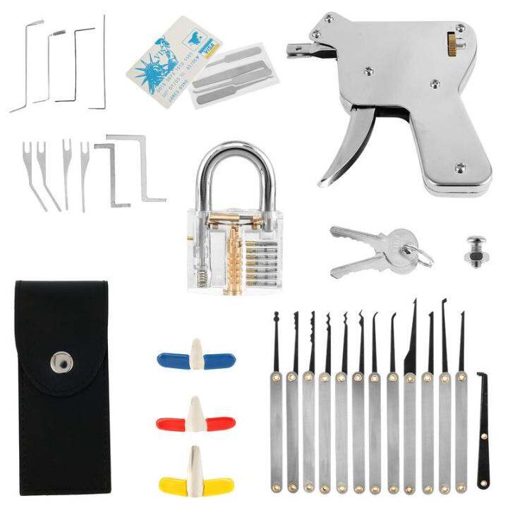 Practice Lock Set Visible Cutaway Transparent Keyed Padlock Training Skill Lock Pick Set for ...