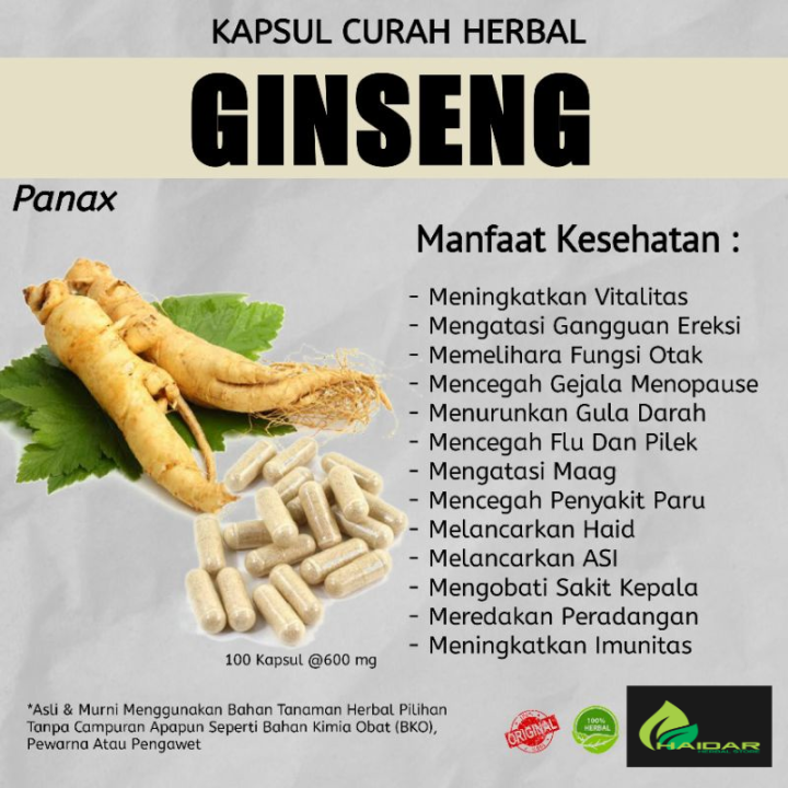 Kapsul GINSENG JAWA 50 Kapsul Curah Herbal | Herbal Vitalitas Tahan ...