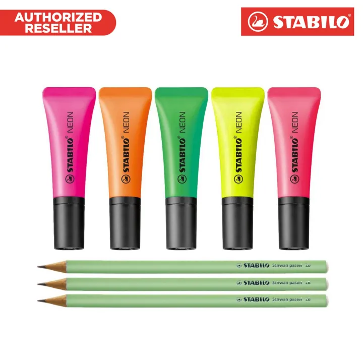STABILO Neon - Multicolor 5s with STABILO Pastel Pencil Green - 3s ...