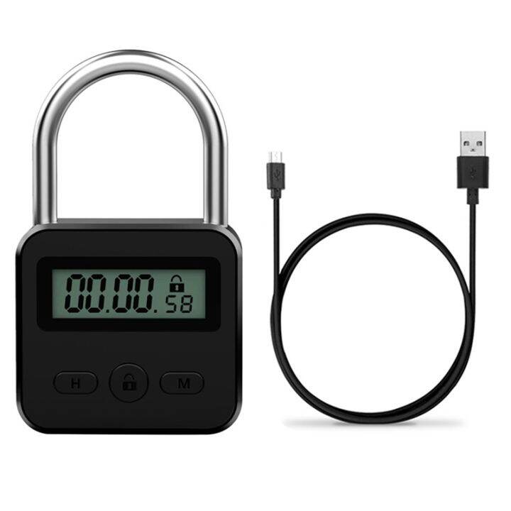 Smart Time Lock Lcd Display Electronic Timer Switch Usb Rechargeable Timer Padlock Travel