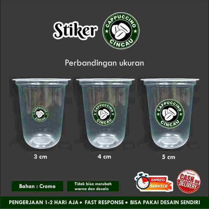 Stiker CAPPUCCINO CINCAU cromo / Stiker kemasan minuman / stiker cup ...