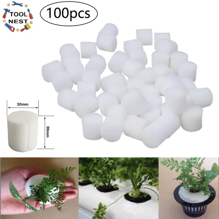 Tool Nest 100 PCS White Soilless Hydroponic Sponge Cylinders Sponge For ...