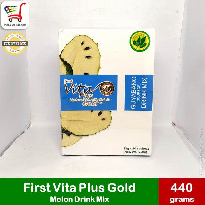 [Authentic] First Vita Plus Natural Health Drink GOLD – Guyabano Drink Mix (20 sachets | 440g ...