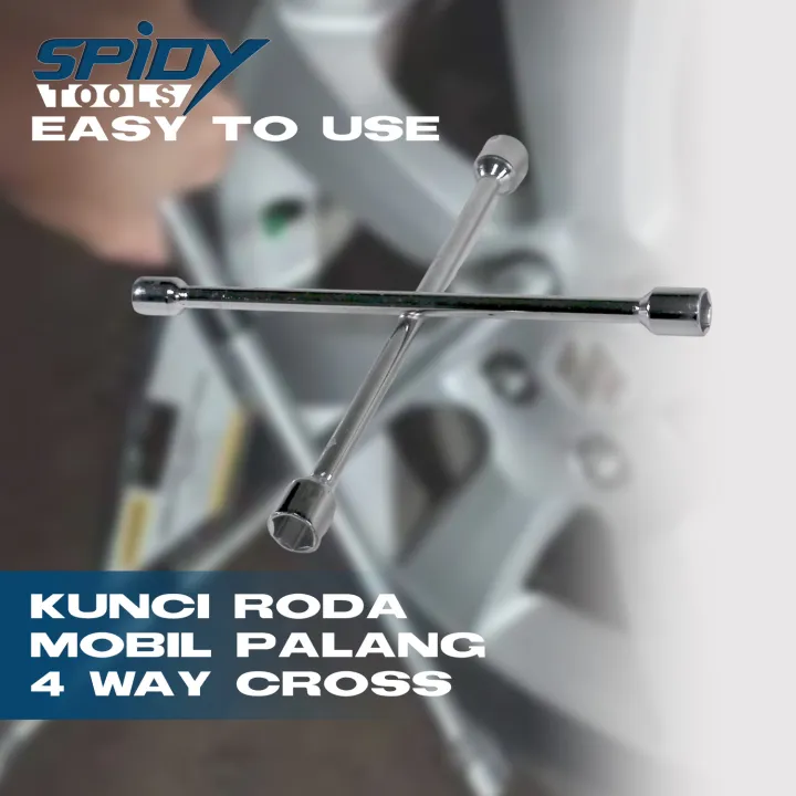 SPIDY Kunci Palang Roda Mobil 17 x 19 x 21 x 23mm Pembuka Ban Mobil ...