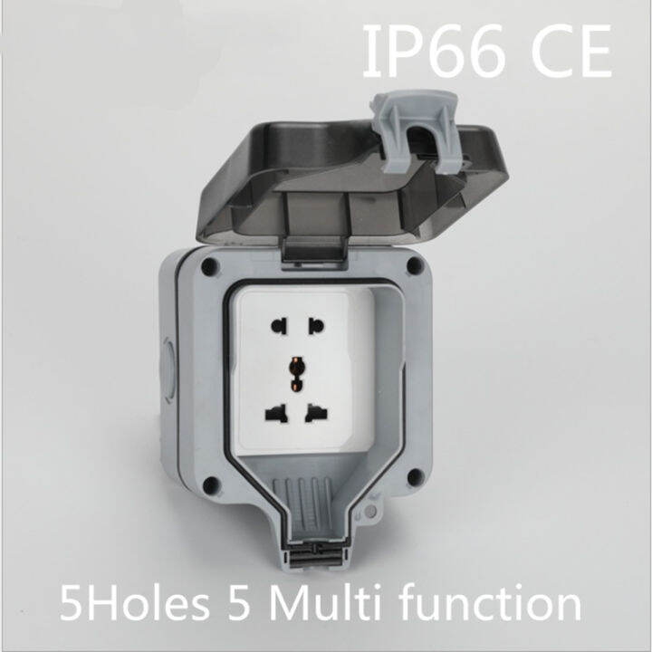 Waterproof Plug Ip66 Multi-Function Five Holes Waterproof Outdoor Wall ...