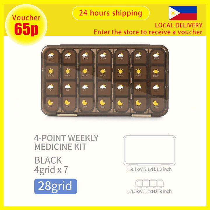 7 Days Portable Pill Case Large Capacity One Week Pill 2128 Grids Small ...
