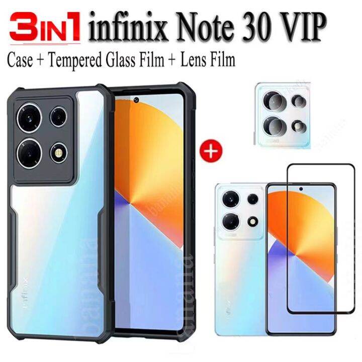 เคสโทรศัพท์กันกระแทกแบบ3 In 1สำหรับ Infinix Note 30 Vip Note 30 Pro Note30 4G 5G ฟิล์มกระจกเทม ...