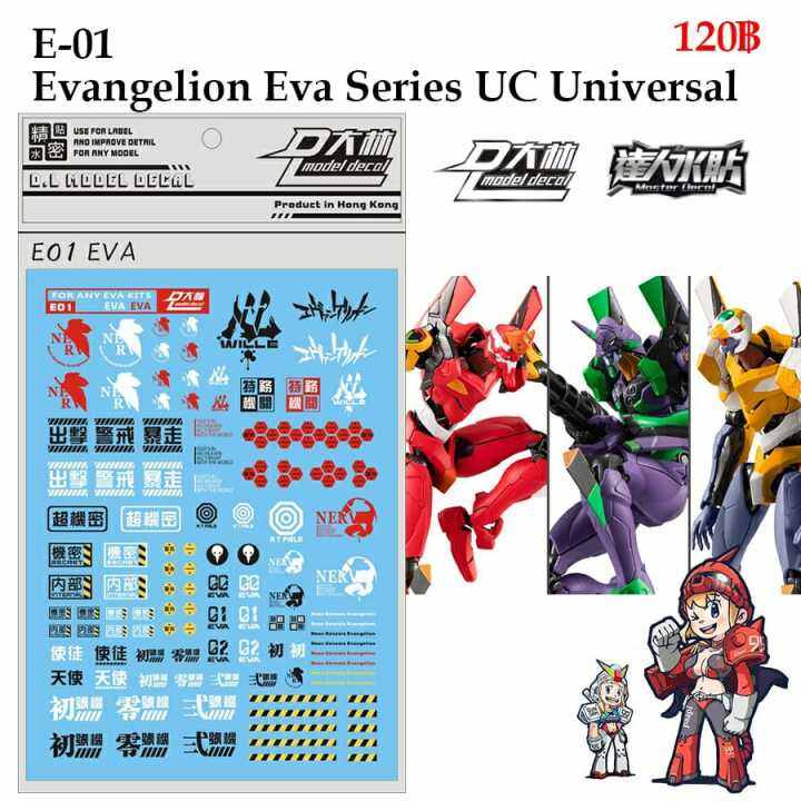 ดีคอลน้ำ [D.L. Darlin] E01 Evangelion EVA RG 1/144 Water Decal E 01 ...