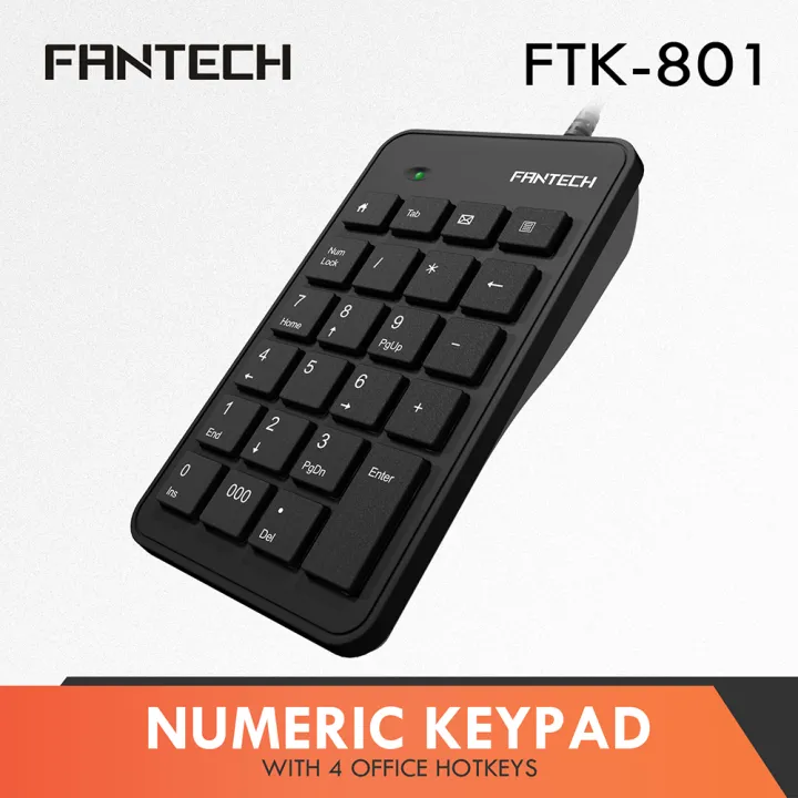 Fantech FTK-801 USB Numeric Keypad With 23 Keys - Black | Lazada PH
