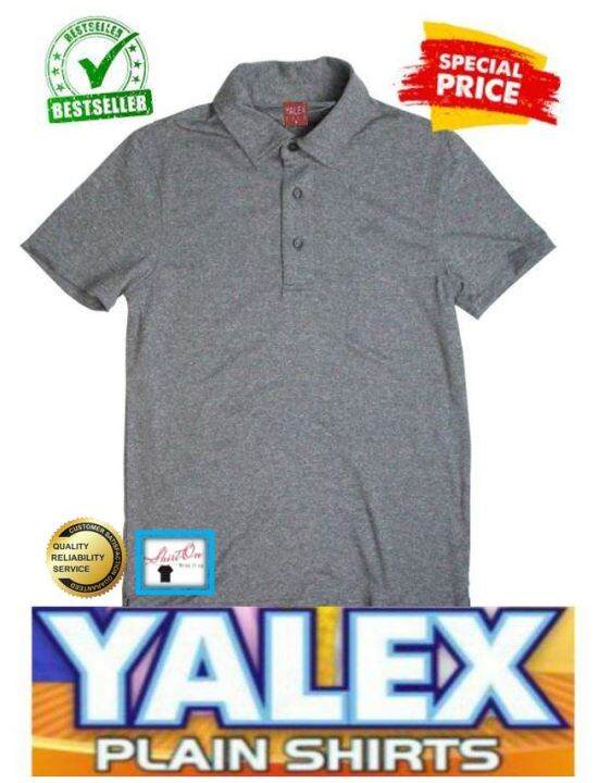 Shirt On Yalex Plain Polo Colored Dark Top Dye (Gray) Shirt WITH COLLAR ...