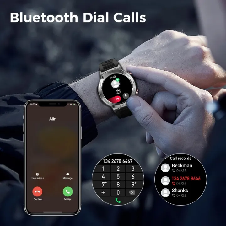 KOSPET TANK T1 PRO Smartwatch Rugged Outdoor Answer Dial Call Sport ...