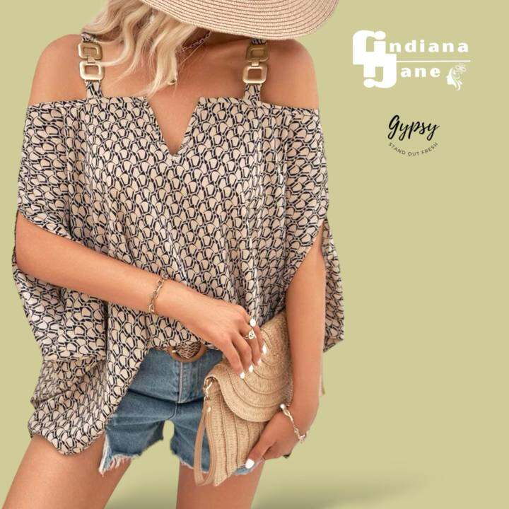 GYPSY Off Shoulder Chain Strap Handkerchief Top | Lazada PH