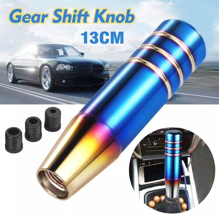 Universal Car/LORRY Burnt Blue Aluminium Gear Shift Knob With Three ...