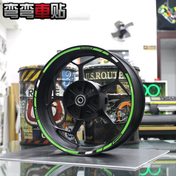 Curved car sticker kawasaki Kawasaki wheel hub decal ZX10 size ox wheel ...