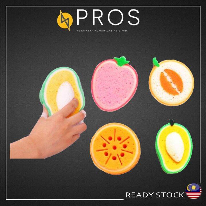 PROS Sponge Fruit Shaped Multifunctional Powerful Decontamination Clean ...