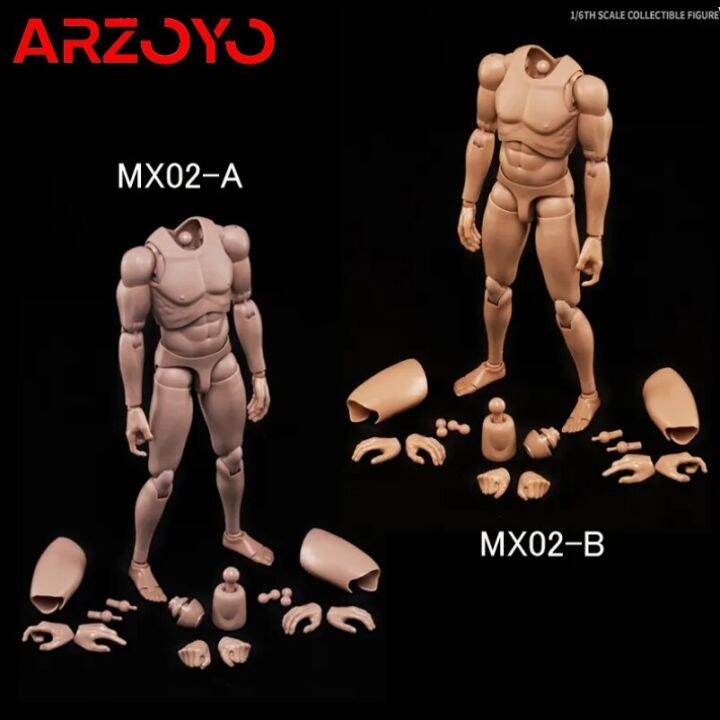 1/6 Scale MX02-A MX02-B Asian/Europe Skin Male Soldier Body 12Inch Super Flexible Joint Body ...