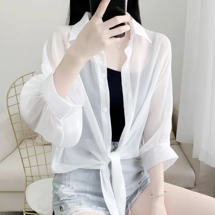 Prevent bask in clothes female uv cardigan summer 2021 new loose snow ...