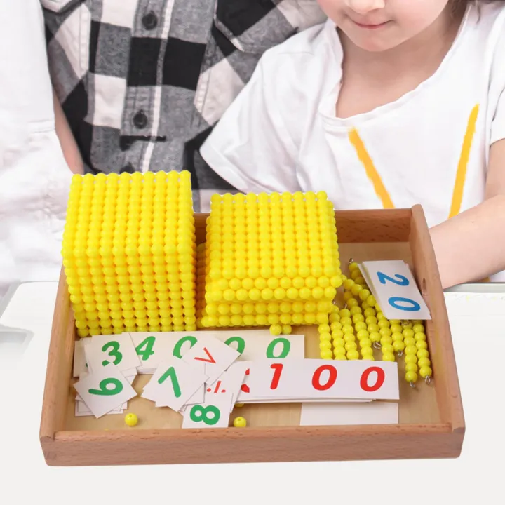 Pelune Montessori Math Beads Materials Decimal System for Preschool ...