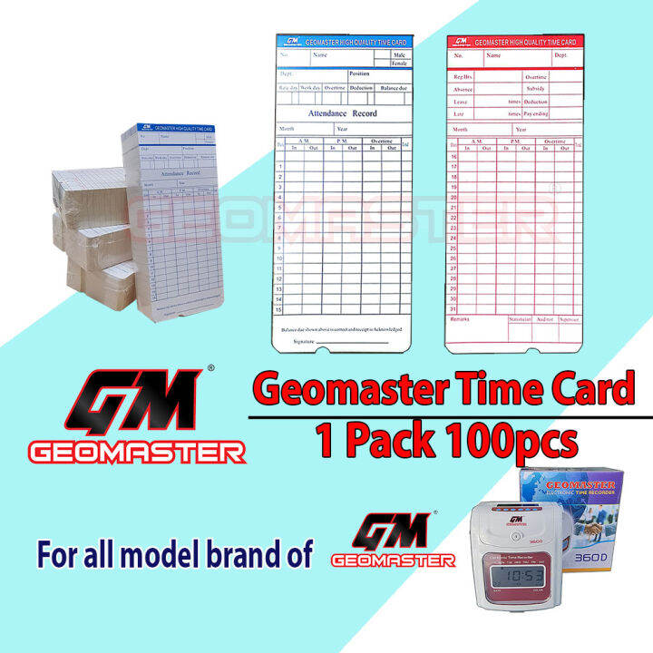 Time Recorder Punch Card , Time Card , Punch Card 100 Pcs / Pack | Lazada