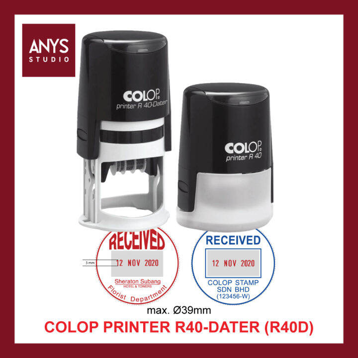 [Custom Made] (R40D) COLOP Printer R40 Dater Self Inking Stamp | Lazada