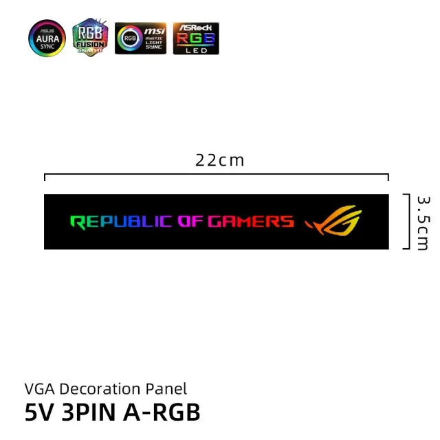 Gpu Side Rgb Plate Vga Decoration Panel Customization 5v A-rgb Graphics ...