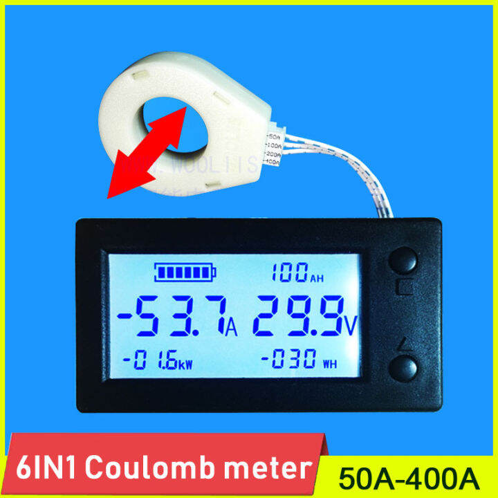 Battery Monitor DC 0-300V ± 50A 100A 200A 400A digital Voltage current ...
