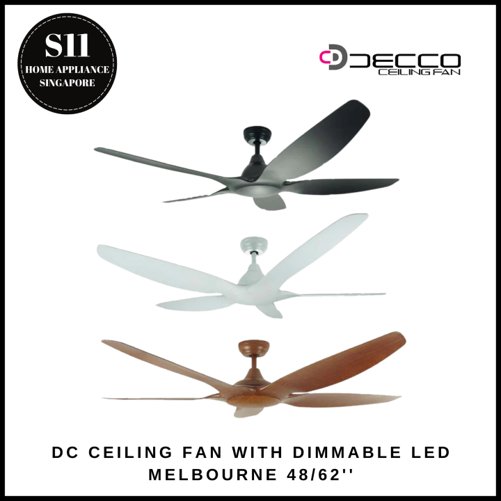 DECCO MELBOURNE 48/62" DC CEILING FAN WITH REMOTE - 2 YEARS WARRANTY ...