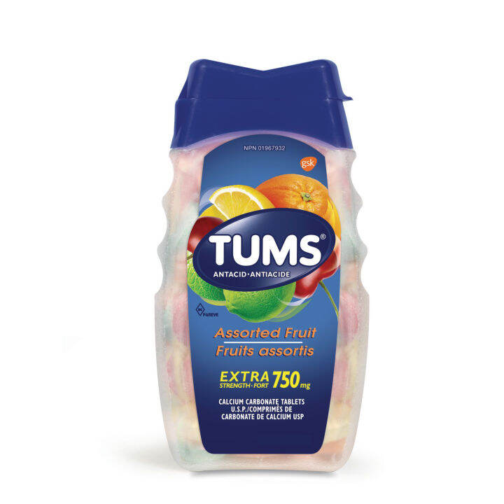 TUMS Antacid Chewable Tablets for Heartburn Relief 100 COUNT Extra ...