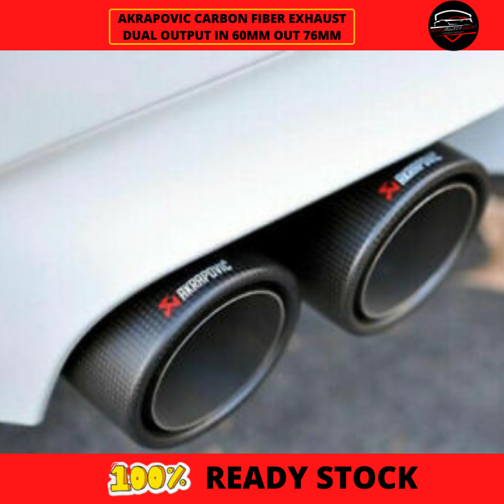 AKRAPOVIC CARBON FIBER EXHAUST DUAL OUTPUT IN 60MM OUT 76MM | Lazada