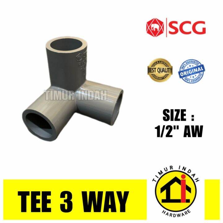 Tee 3 way 1/2" - SCG TEE SIKU 1/2" PVC | Lazada Indonesia