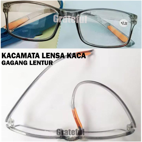 Kacamata Asli Lensa Kaca Full Plus Dengan Model Gagang Elastis Tersedia ...
