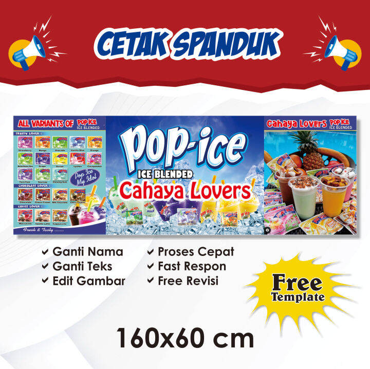 Spanduk Banner pop ice 160x60 | Lazada Indonesia