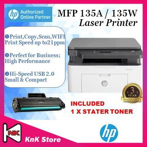 HP LASERJET MFP 135A / M135W PRINTER [ PRINT / SCAN / COPY / WIFI WIRELESS ] | Lazada