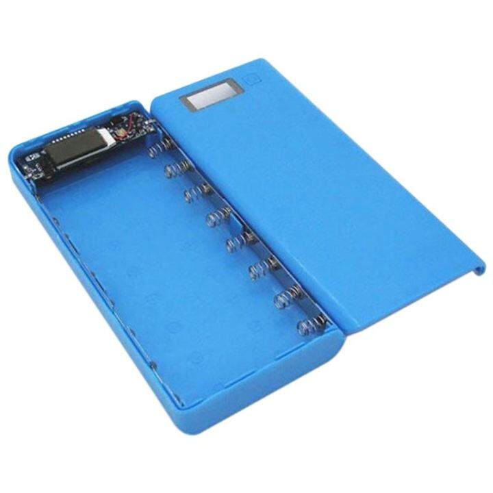 DIY 8x18650 Portable Battery Shell Case Box LCD Display Dual USB Power ...