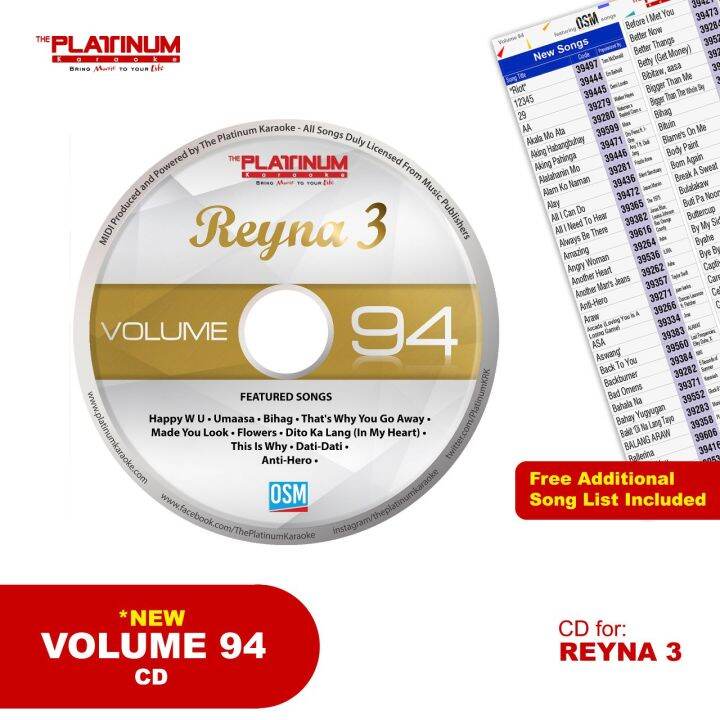 Platinum Karaoke Volume 94 CD for Reyna 3/Reyna 4 | Lazada PH