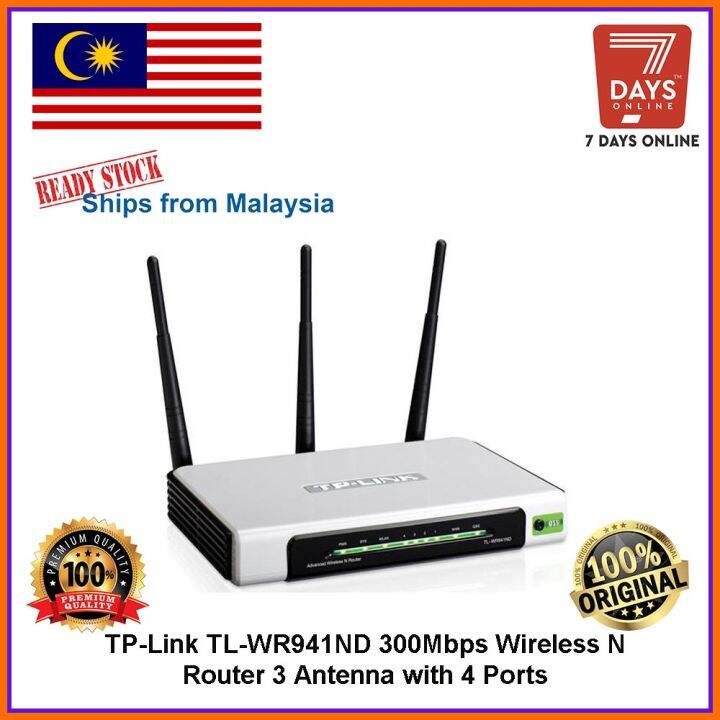 TP-Link TL-WR941ND 300Mbps Wireless N Router 3 Antenna with 4 Ports ...