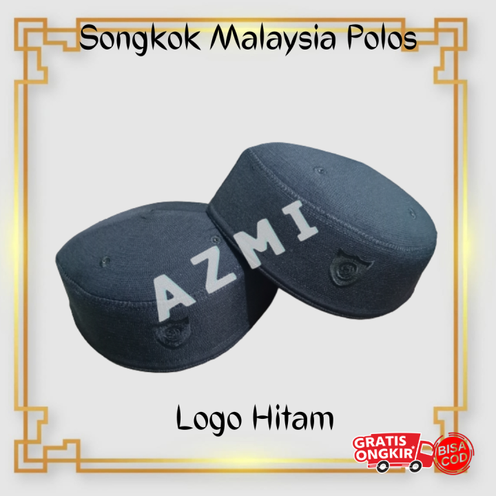 Peci Malaysia Polos Hitam Logo Hitam Songkok Malaysia | Lazada Indonesia