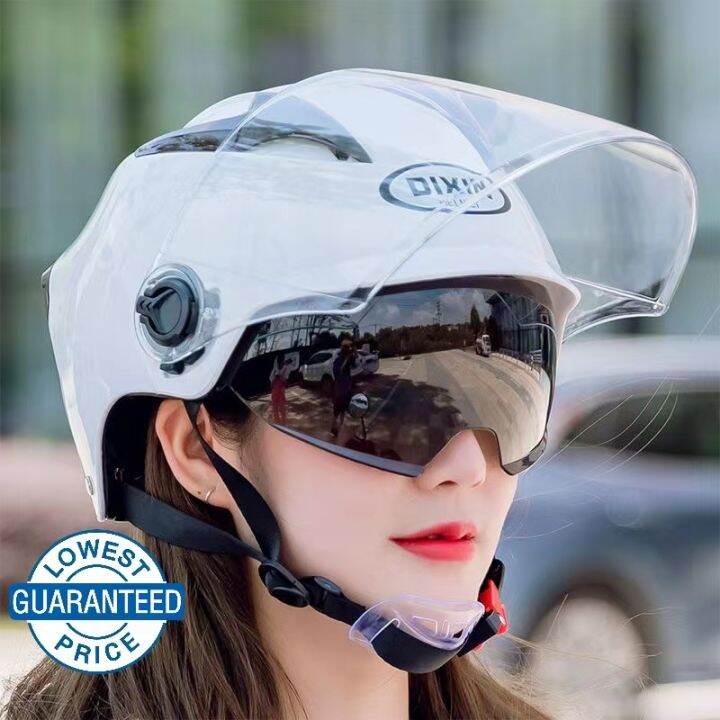 Double Mirror Motorcycle Half Face Helmets Open Face Cycling/Bicycle ...