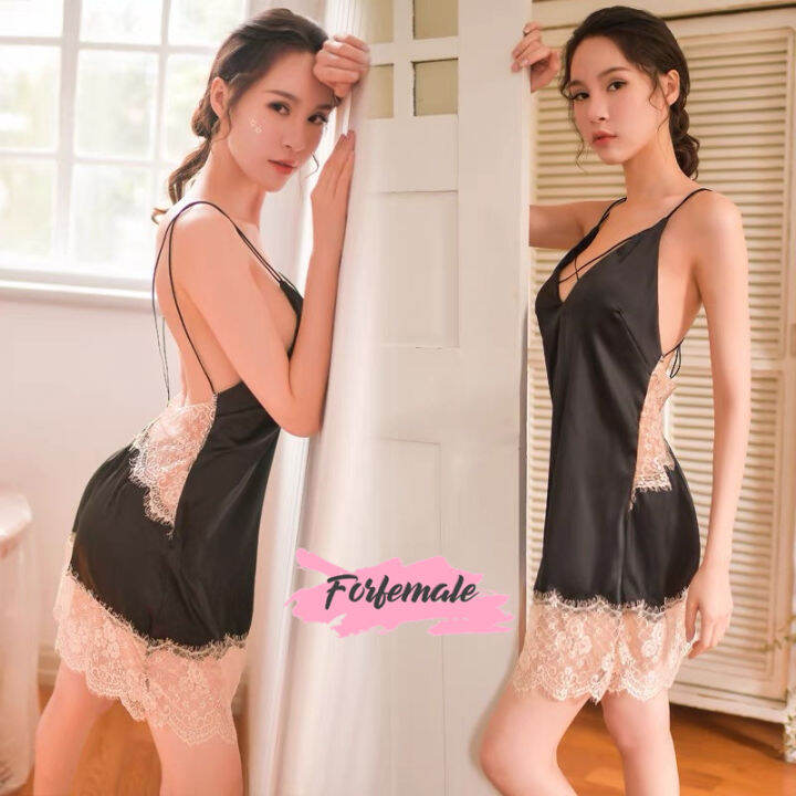 Forfemale 💮💮ชุดนอนเซ็กซี่ ชุดนอนซาติน ชุดนอนลูกไม้ พร้อมส่งที่ไทย กระโปรงแขวน สะดวกสบาย ชุดนอนไม ...