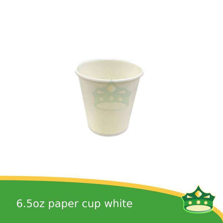 [50 pcs] quality paper cup white variety of sizes available 6.5 oz 8oz ...