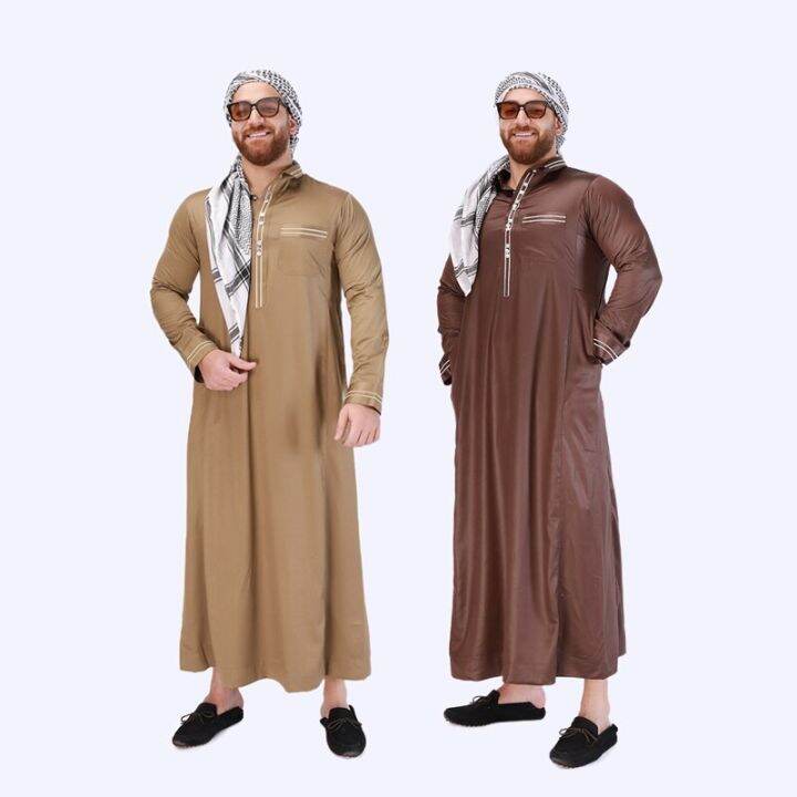 Muslim Islamic Men Clothing Arabic Jubba Thobes Moroccan Kaftan Dubai