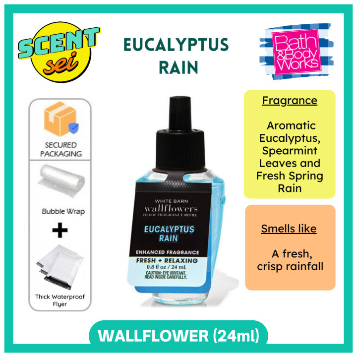 BBW Eucalyptus Rain Bath & Body Works Wallflower Refill Fragrance Bulb & Plug 100% Authentic ...