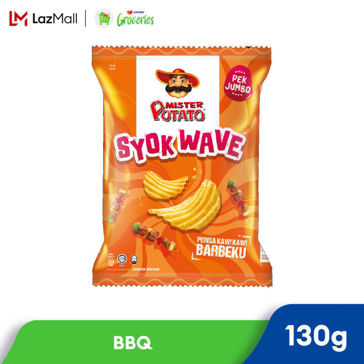 MISTER POTATO SYOK WAVE CHIPS 130G-BBQ | Lazada
