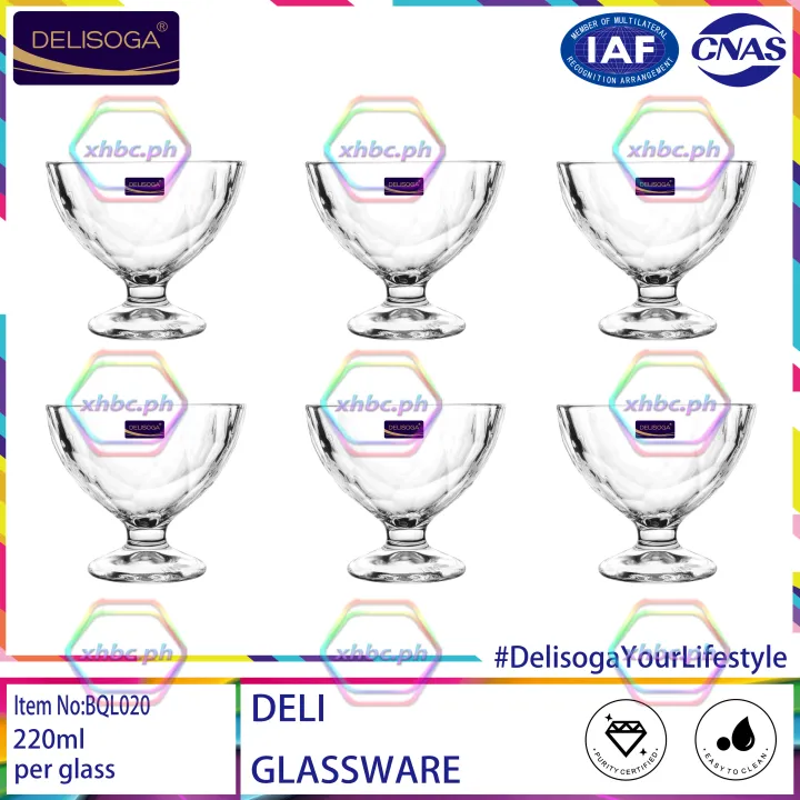 Deli Delisoga ️ 220ml Glassware Small Transparent Ice Cream Cup Glass ...