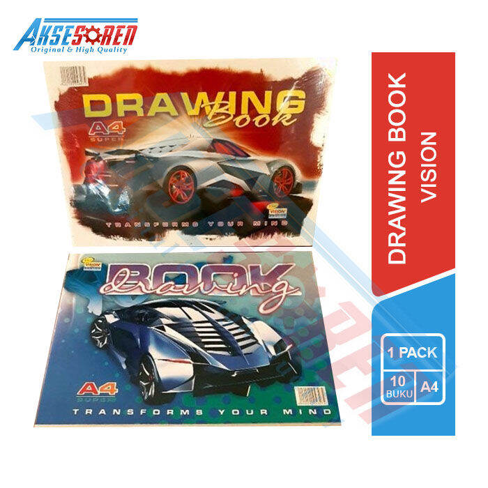 BUKU GAMBAR A4 1 PACK VISION / VISION DRAWING BOOK 10 BUKU / BUKU ...