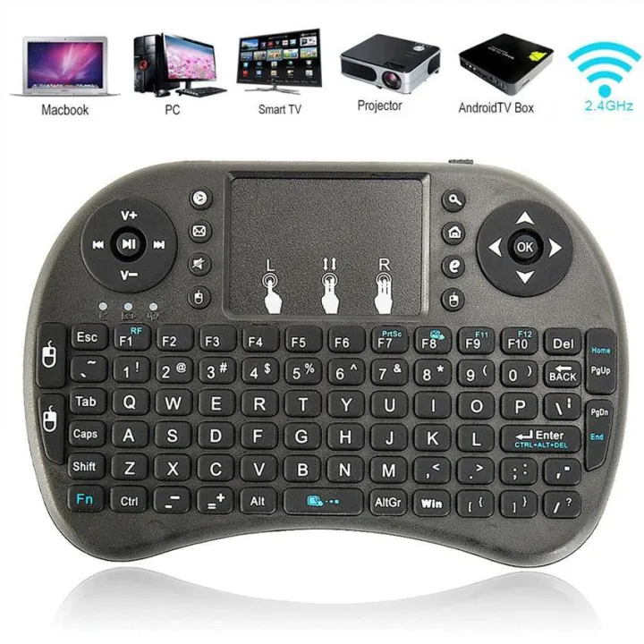 I8 Mini Keyboard 2.4GHz 3-color Backlight Wireless Mini Keyboard with ...
