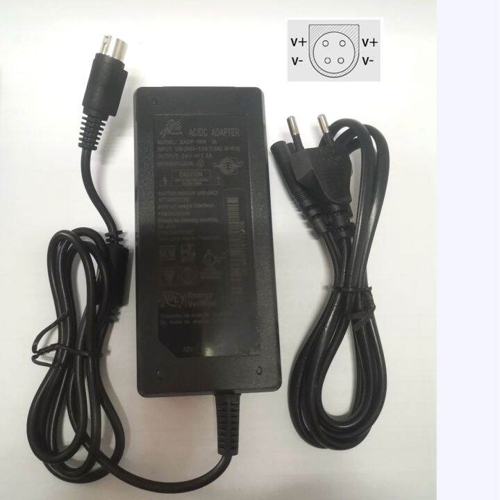 24V 2.5A 4pin Adapter LCD TV DVR Monitor Flat Panel Cash Register Food ...