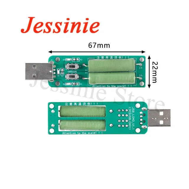 USB Resistor DC Electronic Load 2 Switch Adjustable Current 5V 1A/2A/3A ...